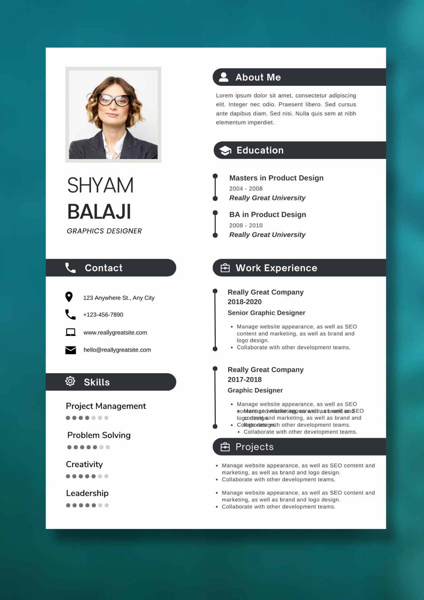 Editable Professional CV Resume Template Microsoft Word or Canva Resume ...