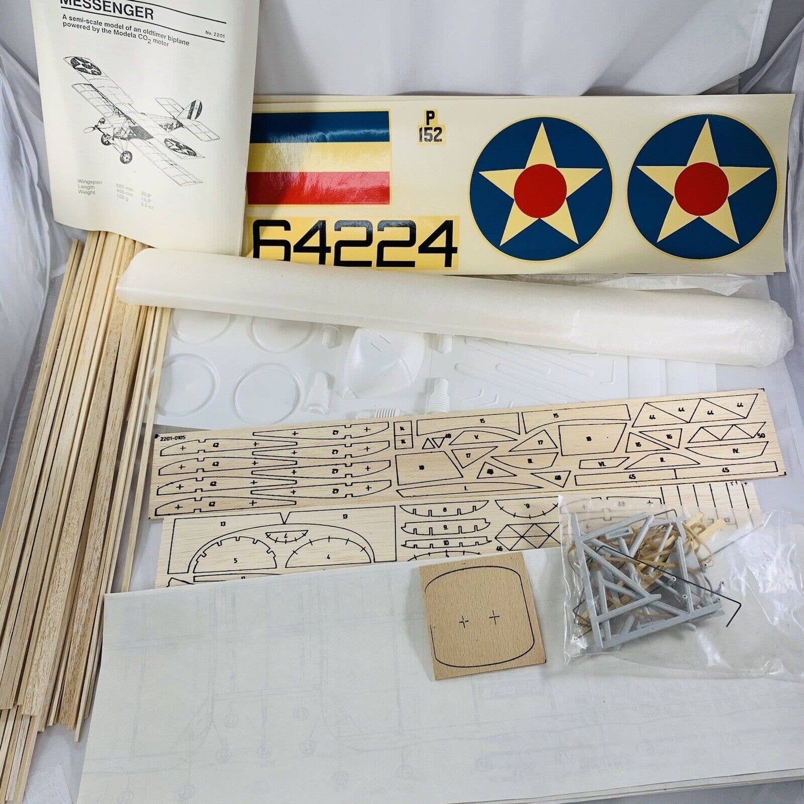 MODELA Sperry M-1 Messenger CO2 Engine Motor Balsa Flying Model ...