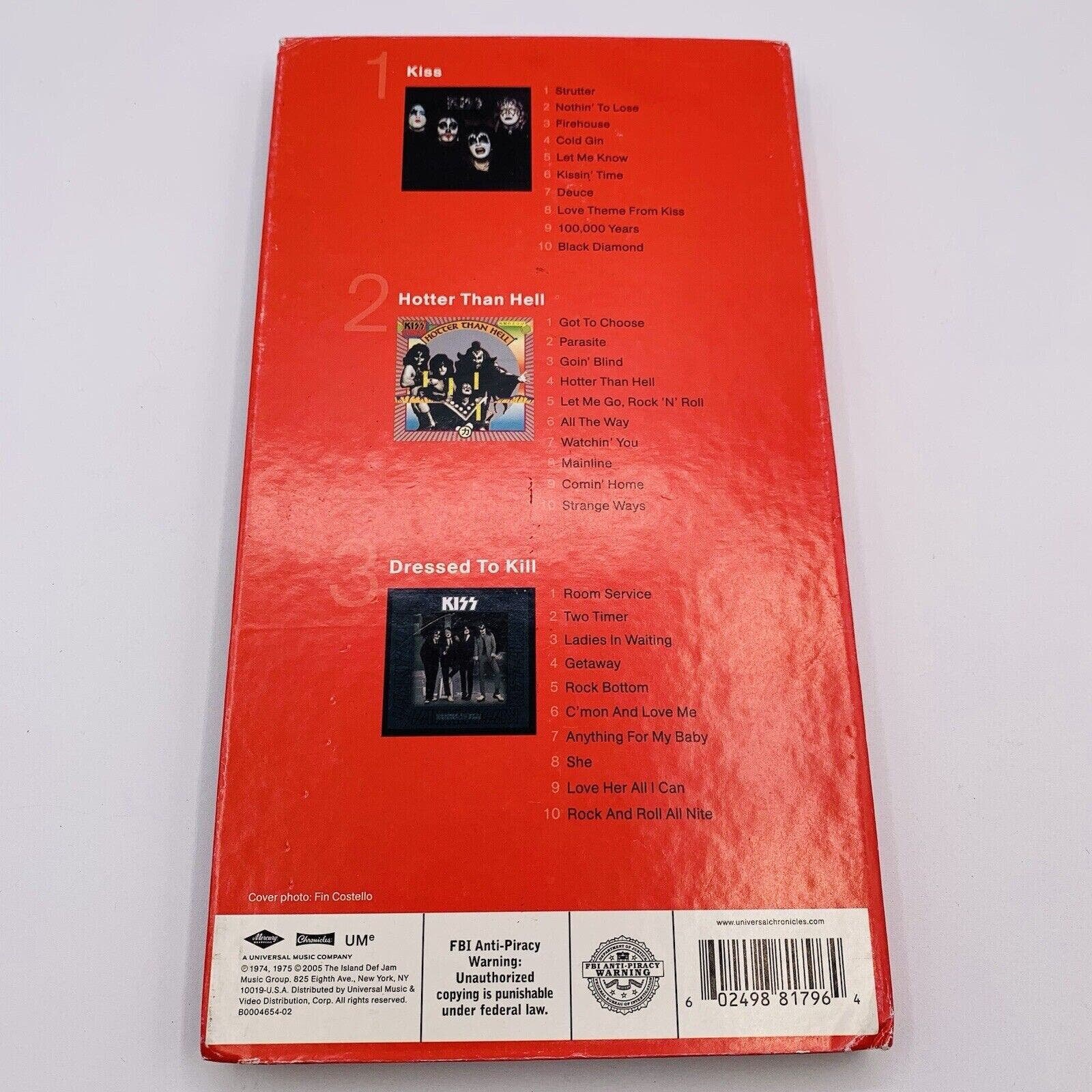Kiss Chronicles 3 Classic Albums CD Box Set Hotter Then Hell Long Box ...