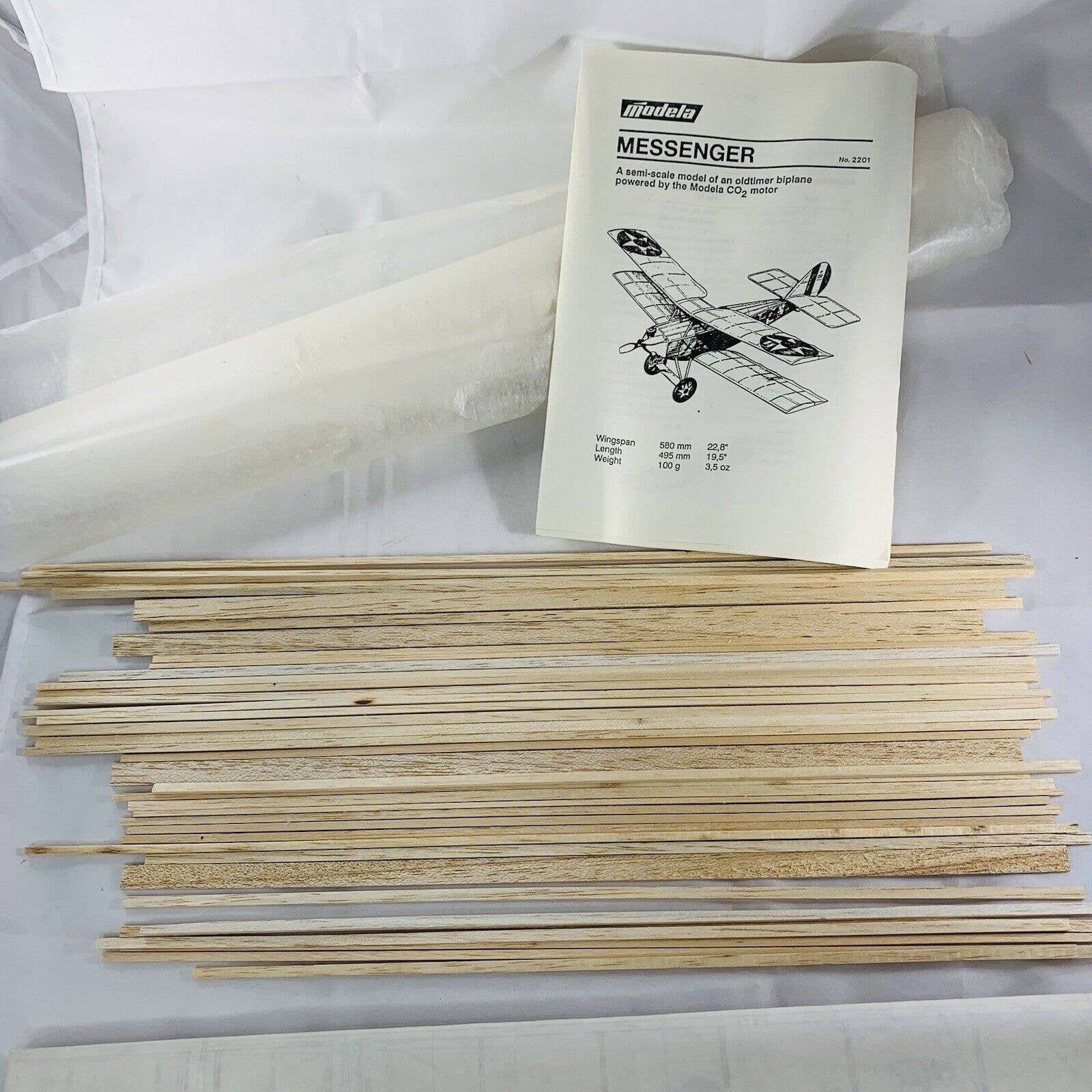 MODELA Sperry M-1 Messenger CO2 Engine Motor Balsa Flying Model ...