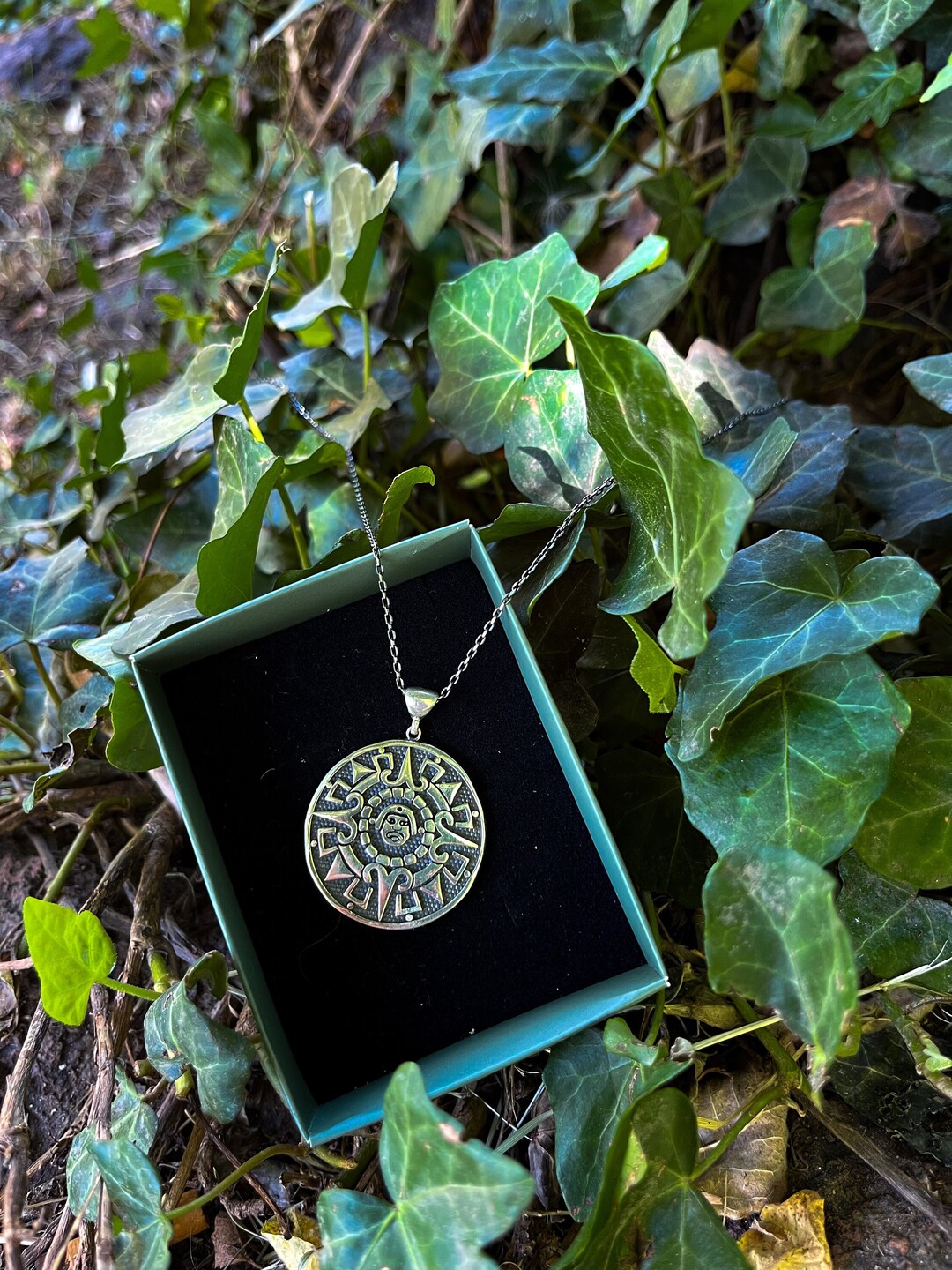 Mayan Calendar Necklace Minimalist Pendant 925 Sterling Silver - Etsy
