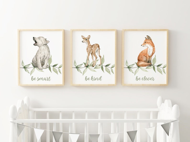 Woodland Animals - Set of 6, Nursery Wall Art Prints, 6 Animal Prints ...