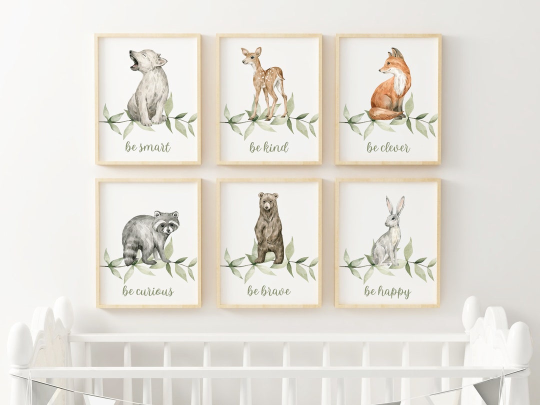 Woodland Animals - Set of 6, Nursery Wall Art Prints, 6 Animal Prints ...