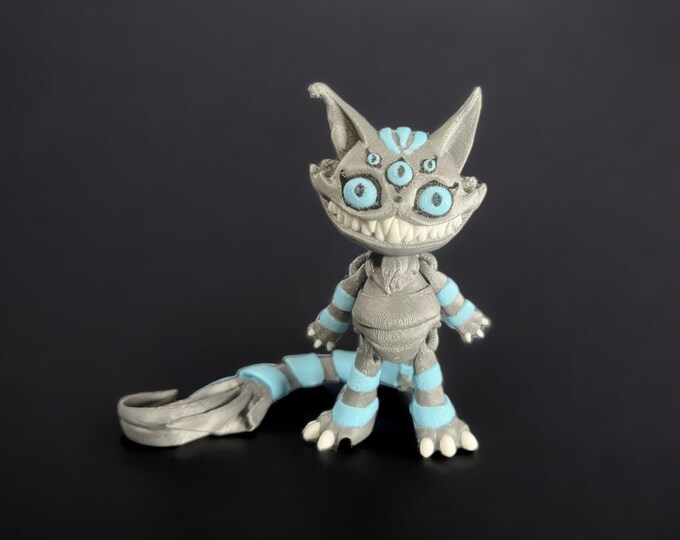 Eerie Cat With Movable Joints 3D Printed Articulated Figure Creepy ...