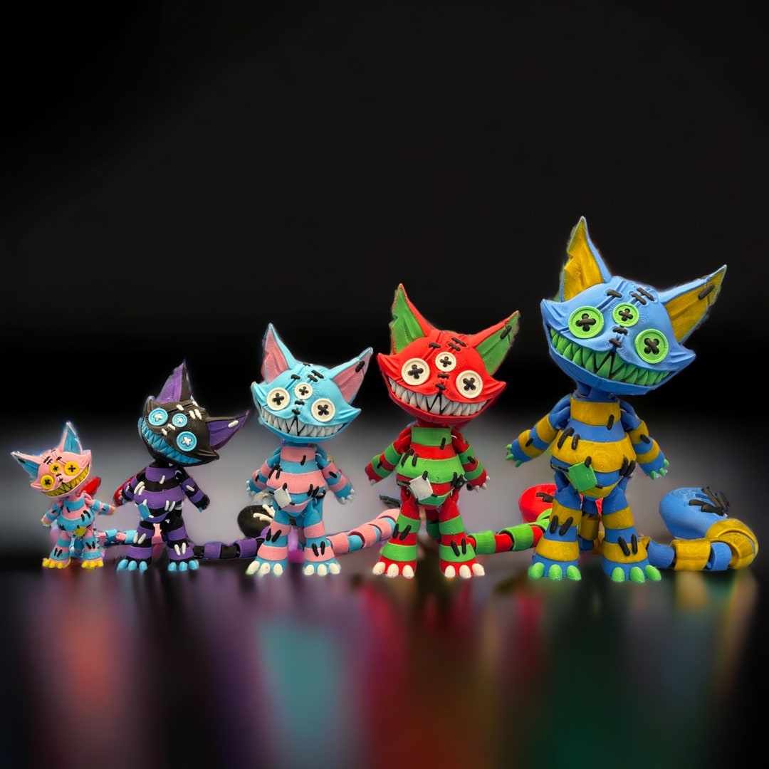 Eerie Stuffed Cat 3D Printed Articulated Movable Joints Creepy Horror ...