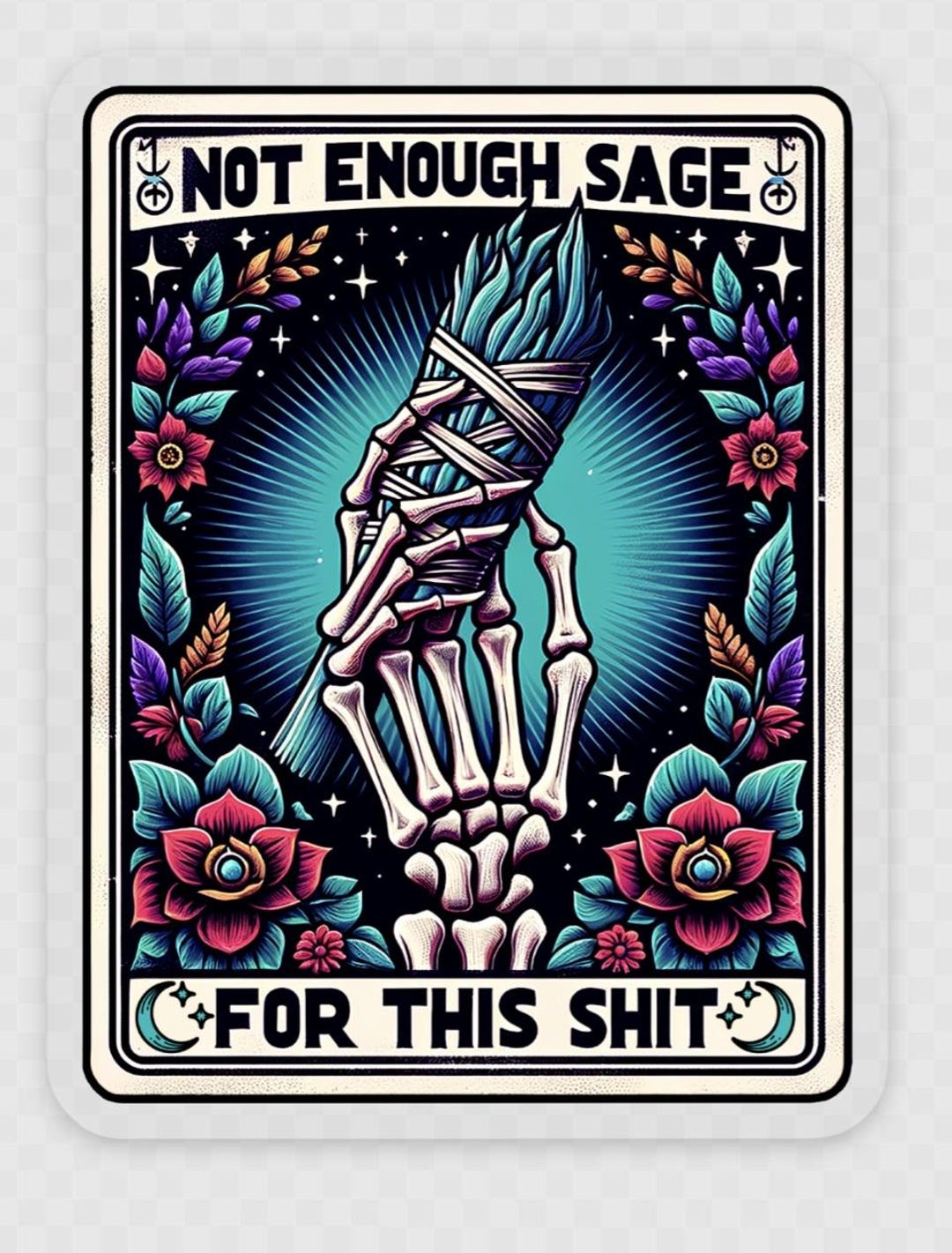 Not Enough Sage Tarot Sticker - Transparent Background - Etsy