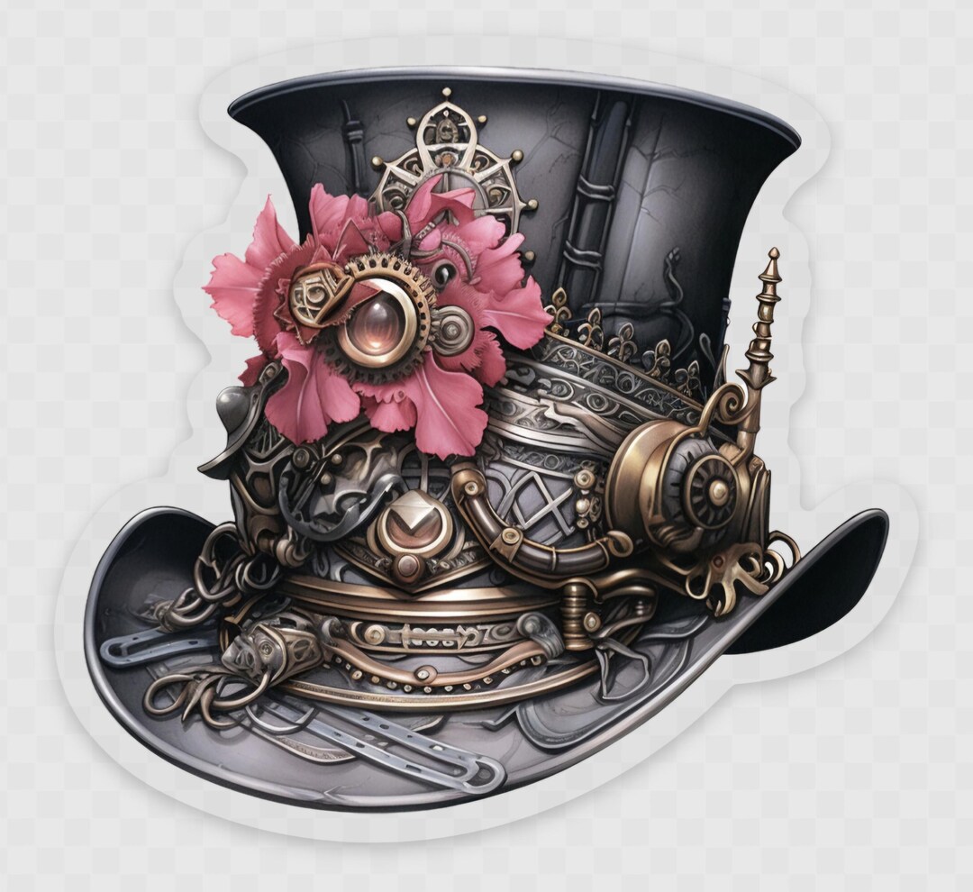 Steampunk Top Hat Sticker - Etsy