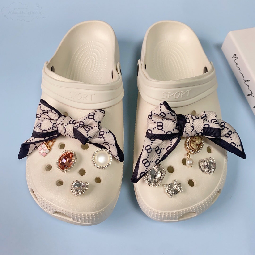 Rhinestone and Pearl Shoe Buckles Set,girlish Bowknot Shoe Charms ...