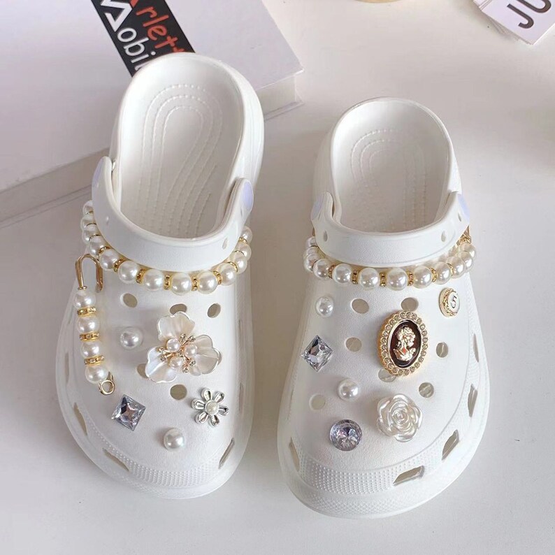 Kawaii Butterfly Rhinestone Shoe Charm With Pearl Chain - Etsy