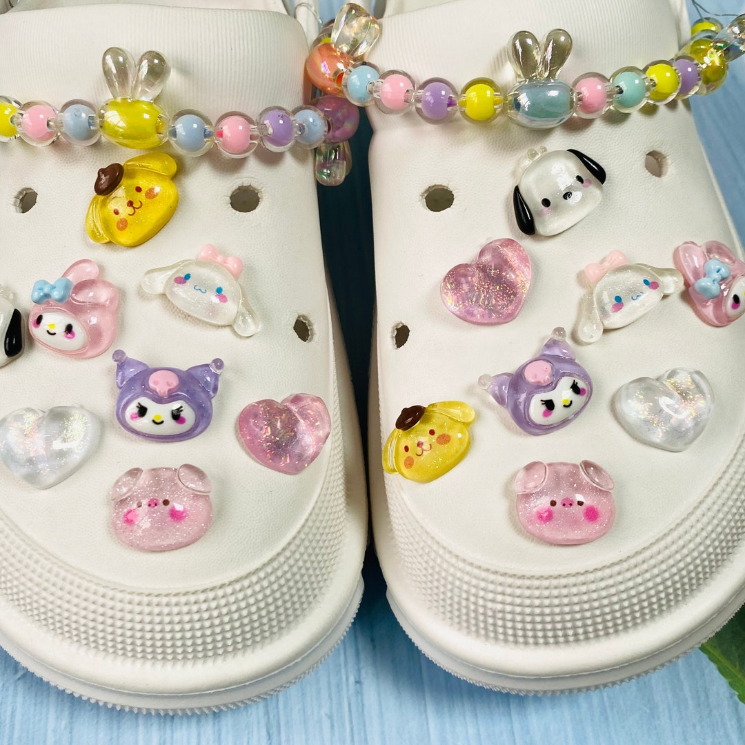 Cute Cartoon Shoe Buckles Set With Chain,crystal Animal Shoe Charms ...