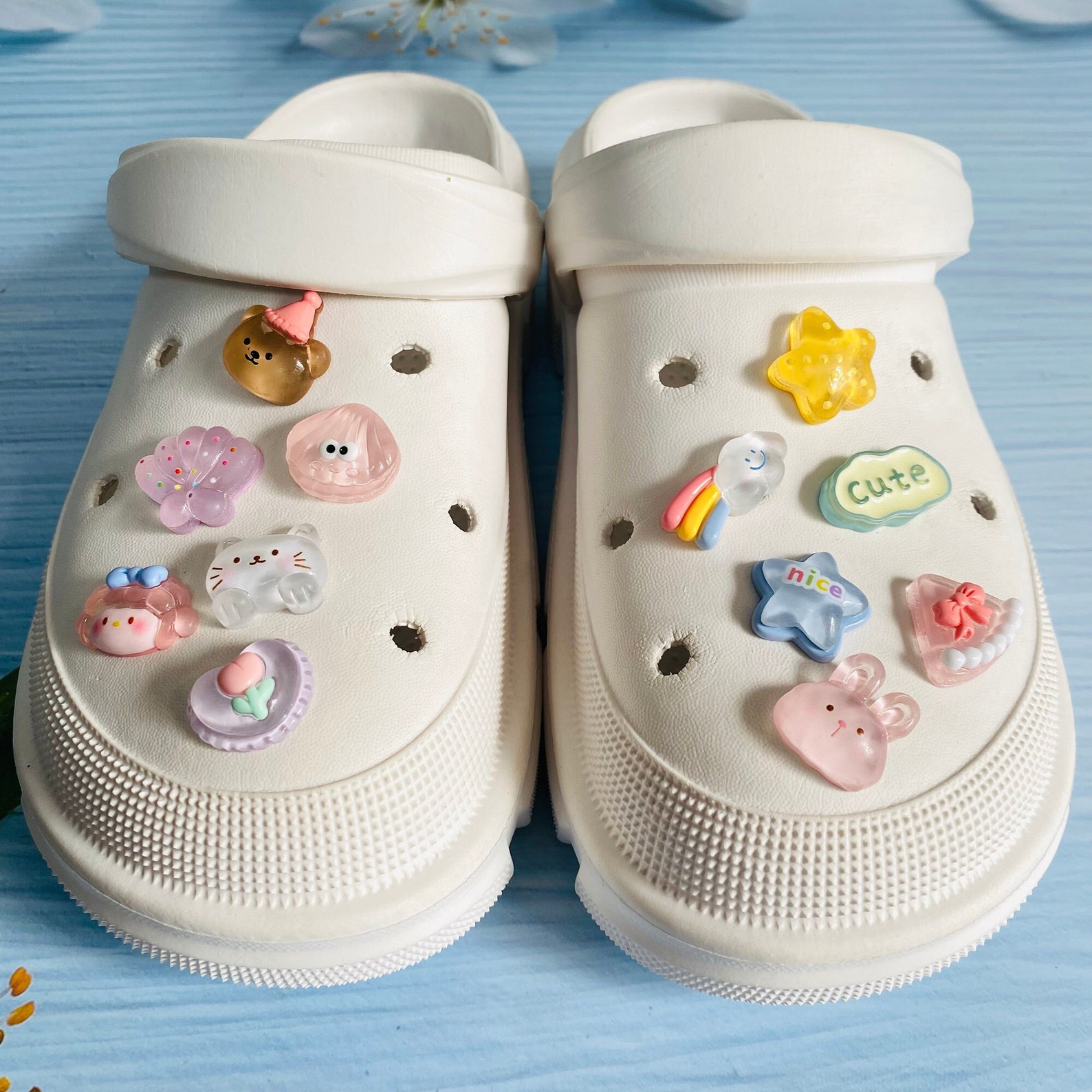 12pcs Cute Cartoon Shoe Charms Setpink Bunny Shoe - Etsy