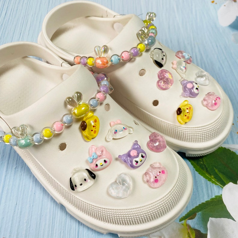 Cute Cartoon Shoe Buckles Set With Chaincrystal Animal Shoe - Etsy