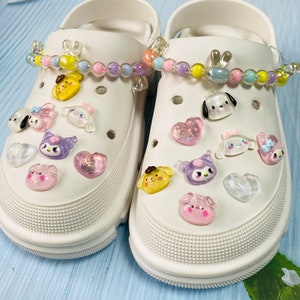 Cute Cartoon Shoe Buckles Set With Chain,crystal Animal Shoe Charms ...