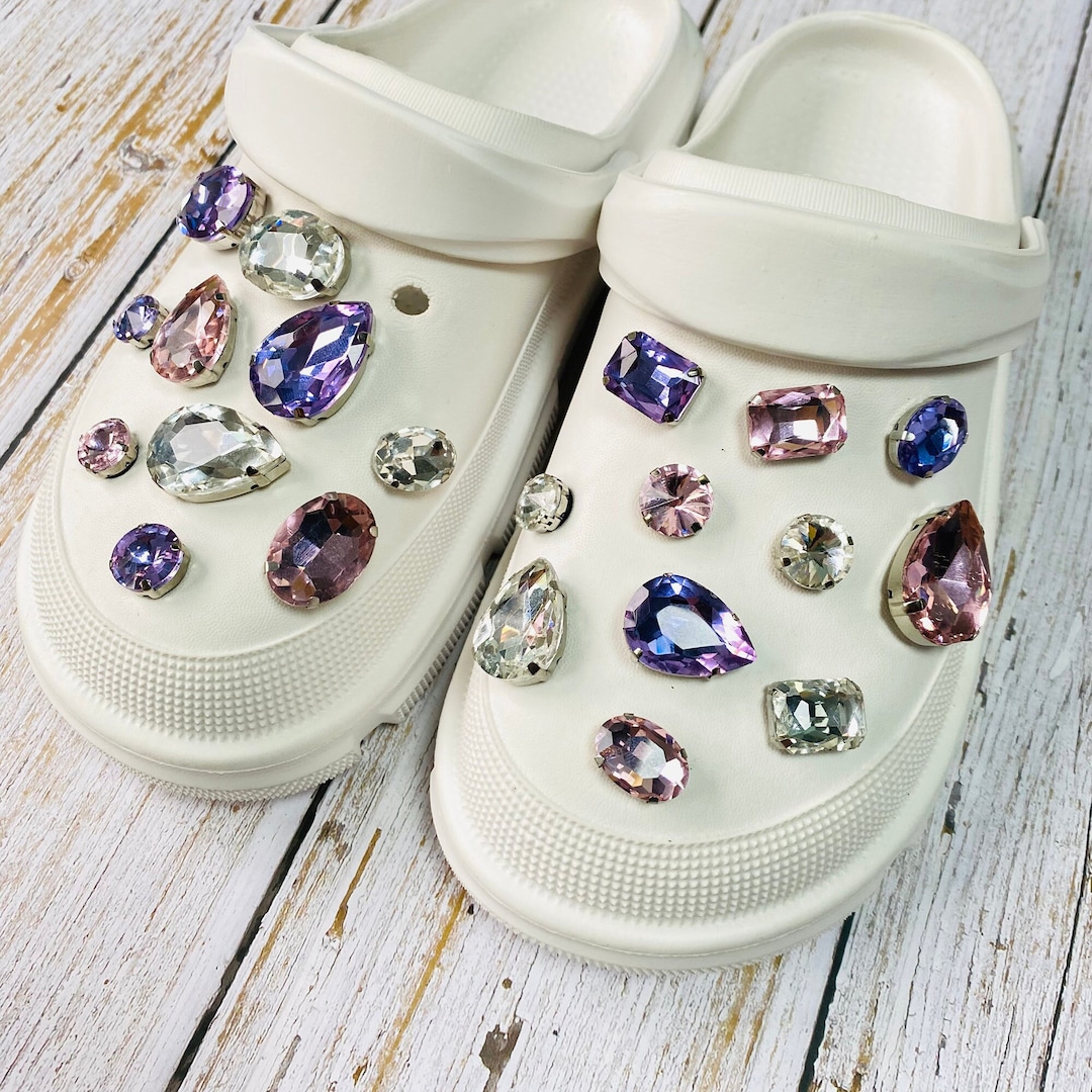 21pcs Shiny Rhinestone Shoe Charm Set,girlish Bling Shoe Buckle ...