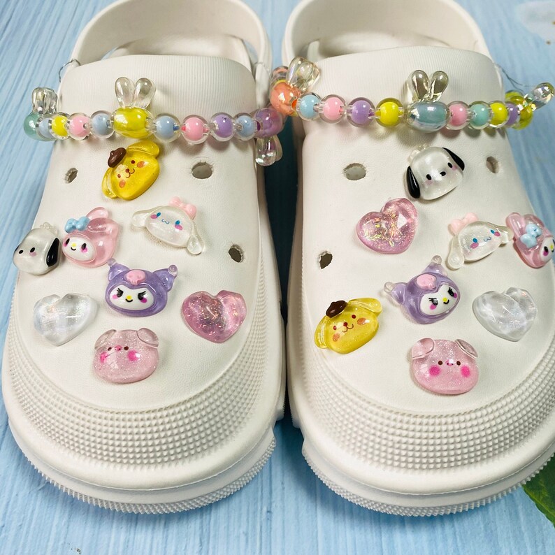 Cute Cartoon Shoe Buckles Set With Chaincrystal Animal Shoe - Etsy