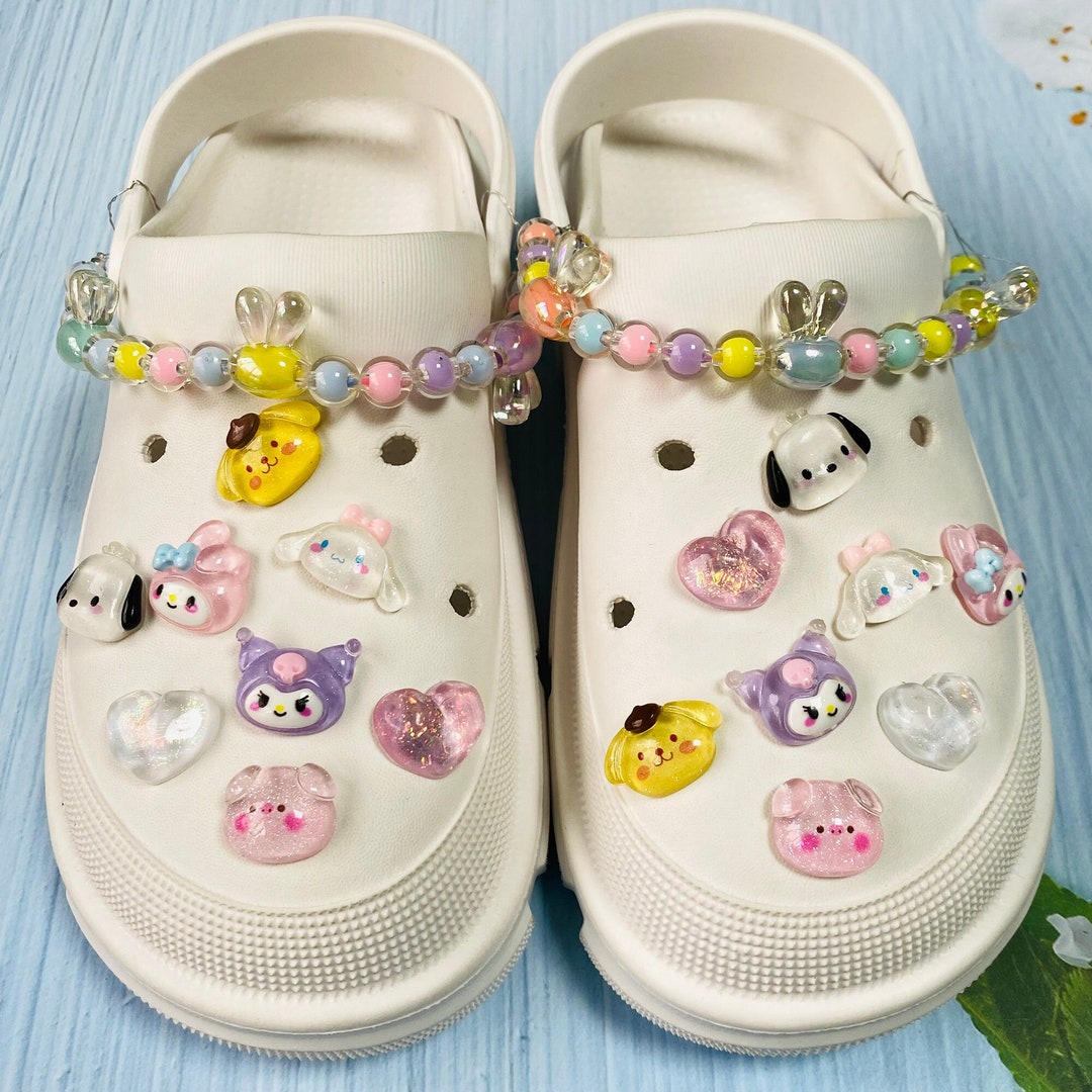 Cute Cartoon Shoe Buckles Set With Chain,crystal Animal Shoe Charms ...