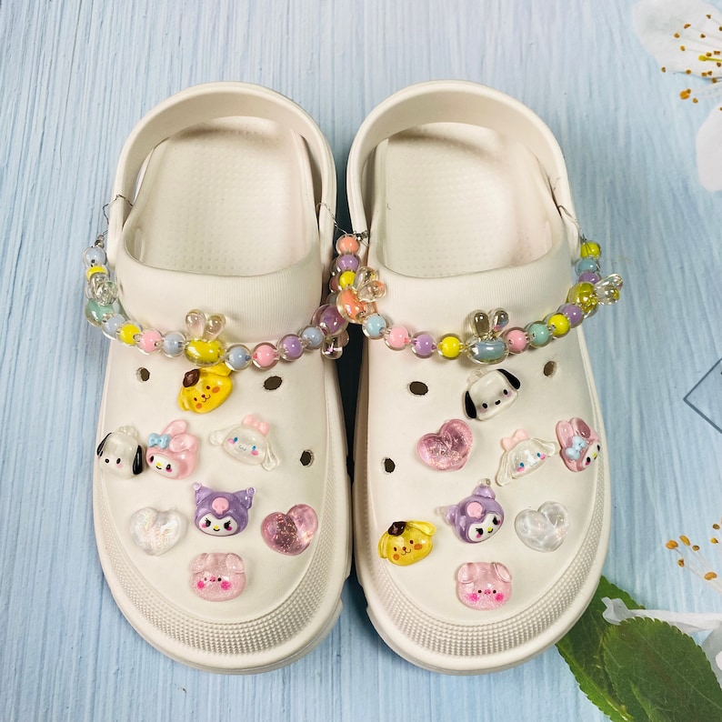 Cute Cartoon Shoe Buckles Set With Chaincrystal Animal Shoe - Etsy