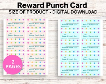 Punch Cards Kids Loyalty Reward Card for Parents or Teachers - Etsy