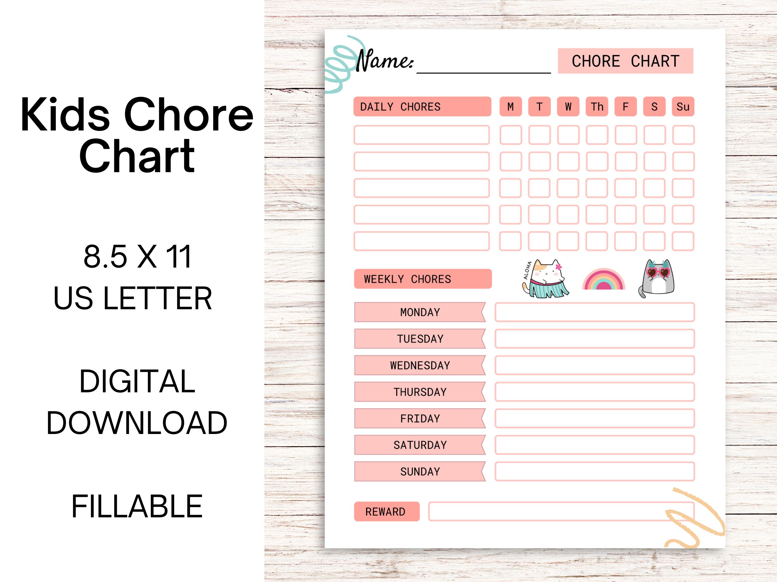 Kids Chore Charts - Etsy