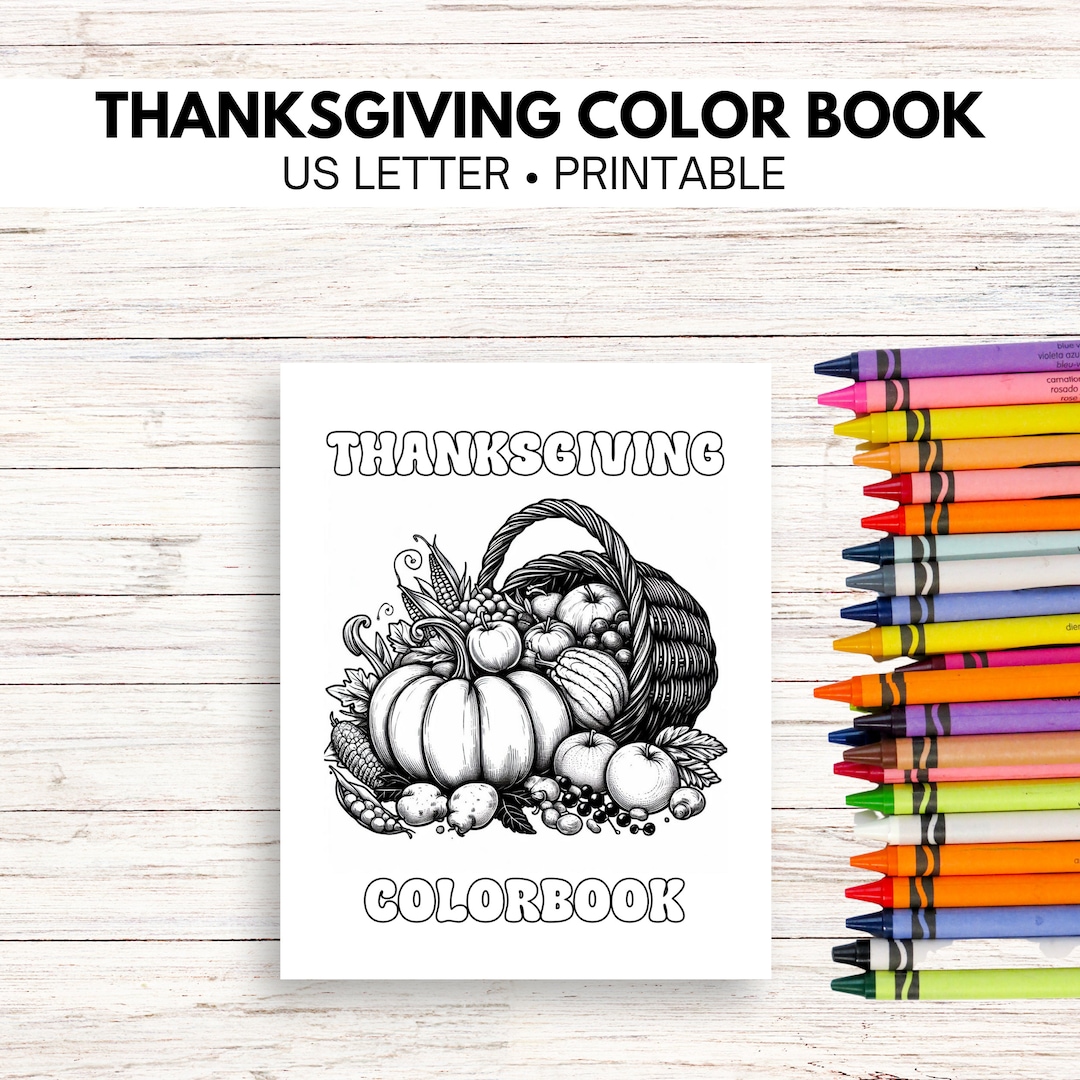 Thanksgiving Color Book - Etsy