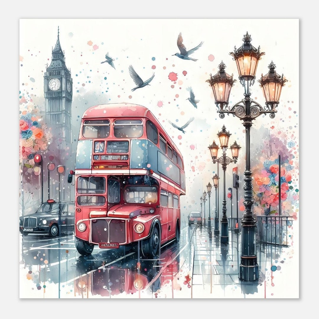 London Routemaster Double-decker Bus Classic Matte Paper Poster, Travel ...