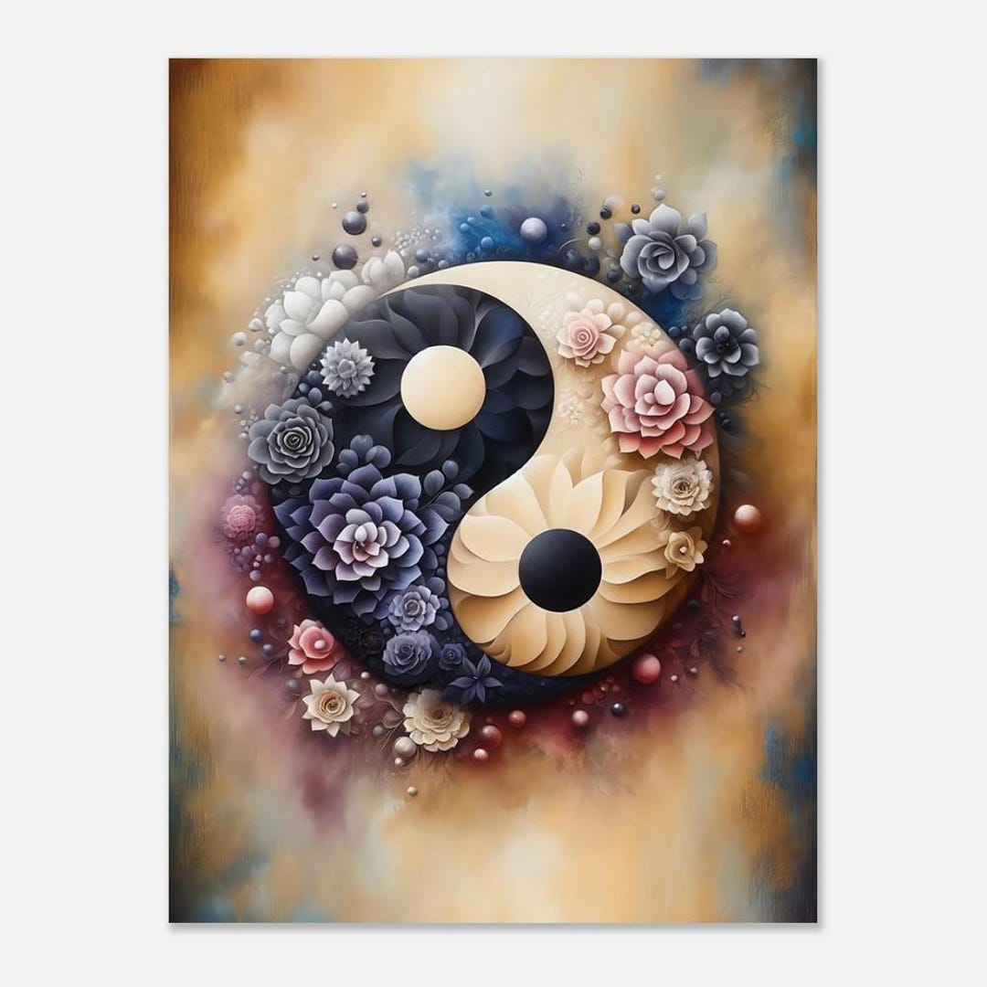 Affiche de méditation Yin et Yang, art mural de yoga, sans cadre, idée ...