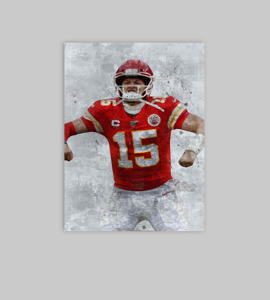 Patrick Mahomes Poster, Kansas City Chiefs Canvas Print, NFL Wall Art ...