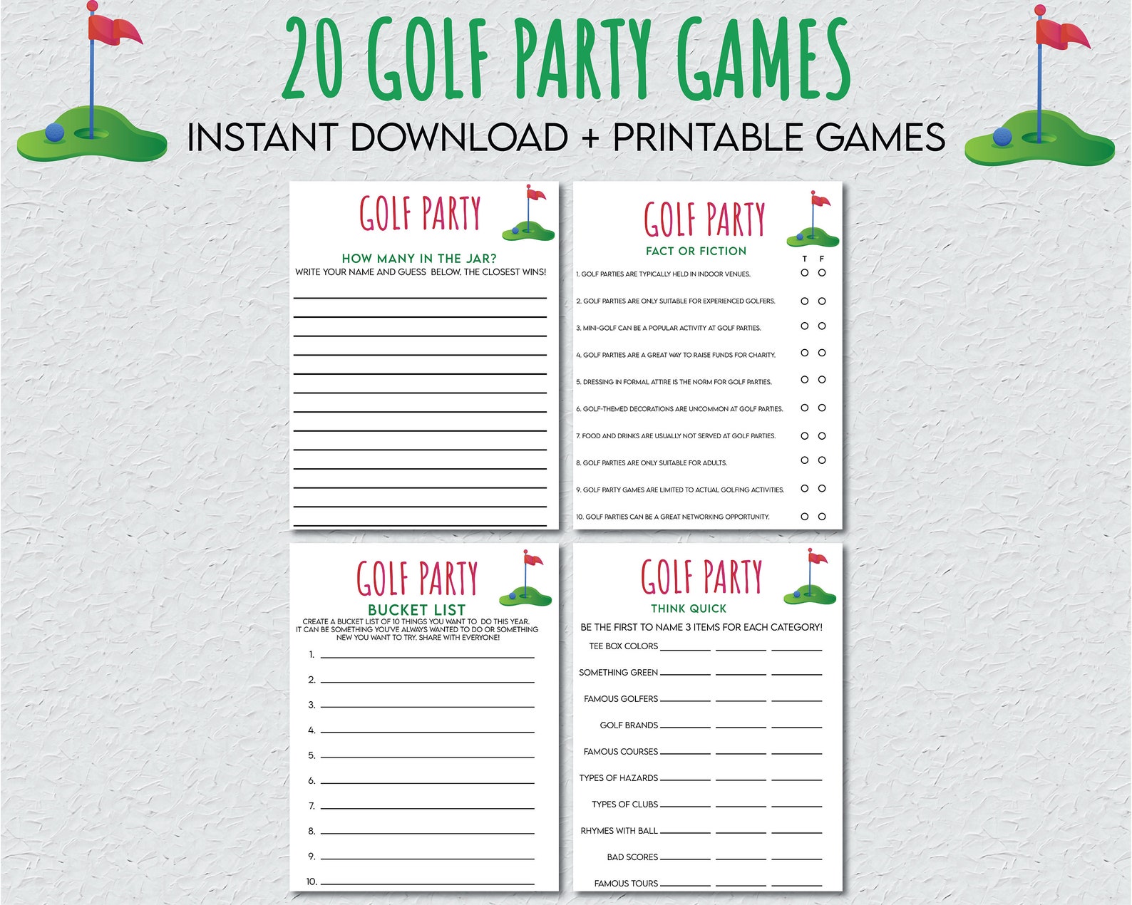 Golf Party Games, Golf Games, Golf Watch Party, Golf Themed Party, Golf ...