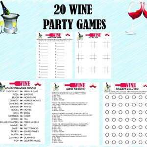 Wine Party Games, Wine Bingo, Wine Tasting Party, Wine Games, Wine ...