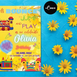 Bounce House Digital Invitation, Birthday Invite, Bounce Castle Party ...