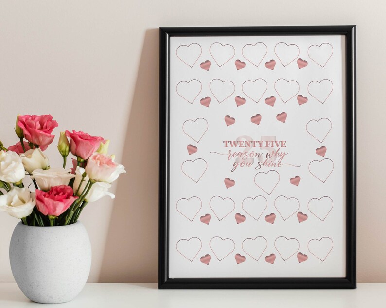 25 Things We Love About You Printable 25th Birthday Party - Etsy