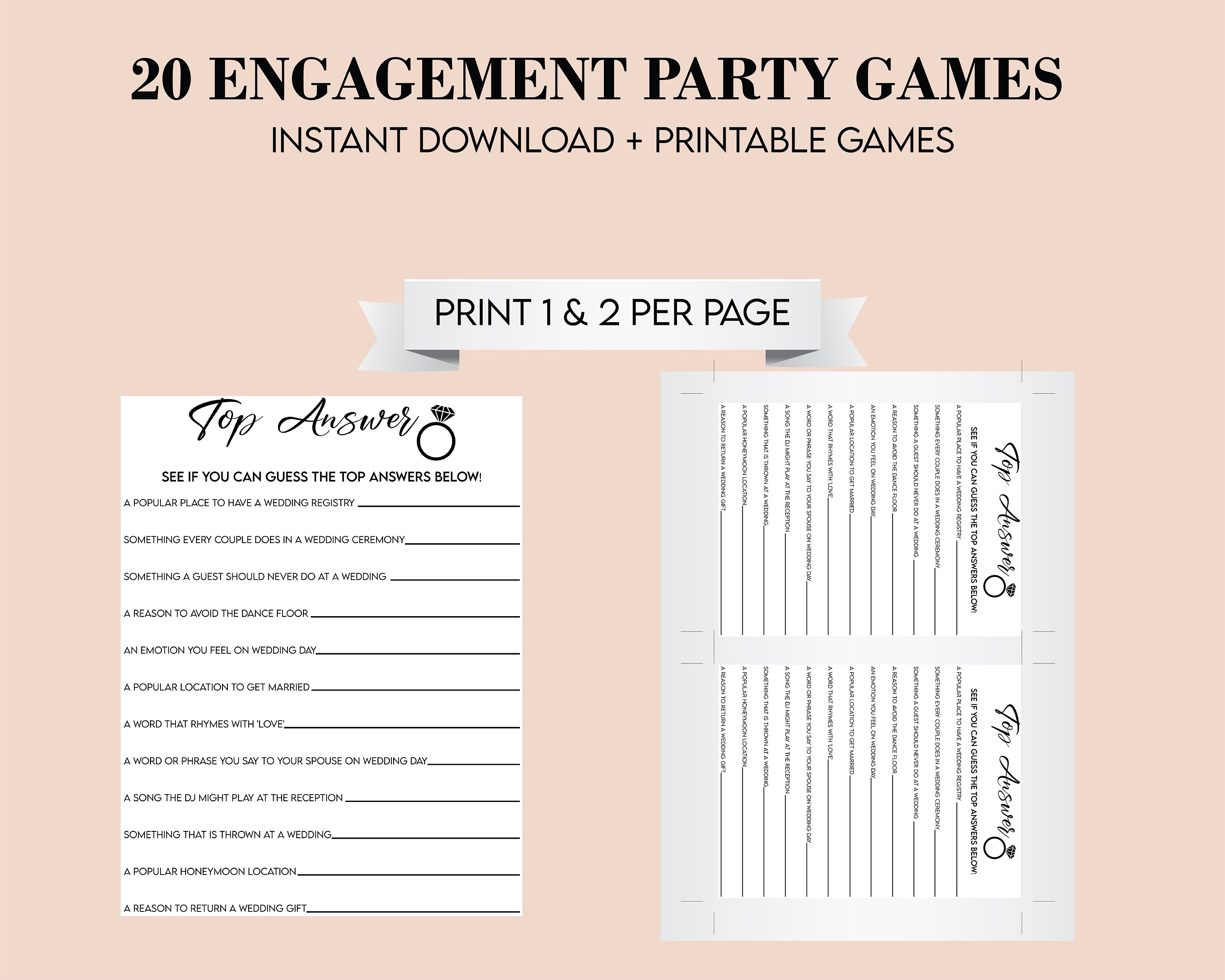 Engagement Party Games Bundle, Printable Engagement Games, Proposal ...