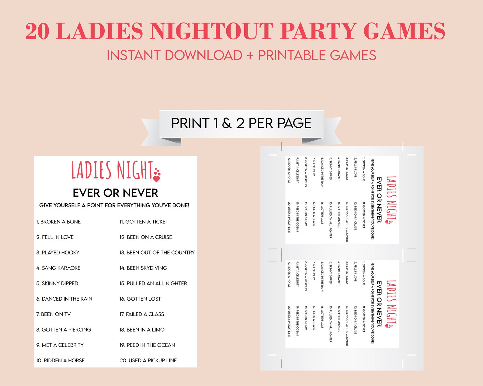 Ladies Night Games Ladies Night Out Games Ladies Night Party - Etsy
