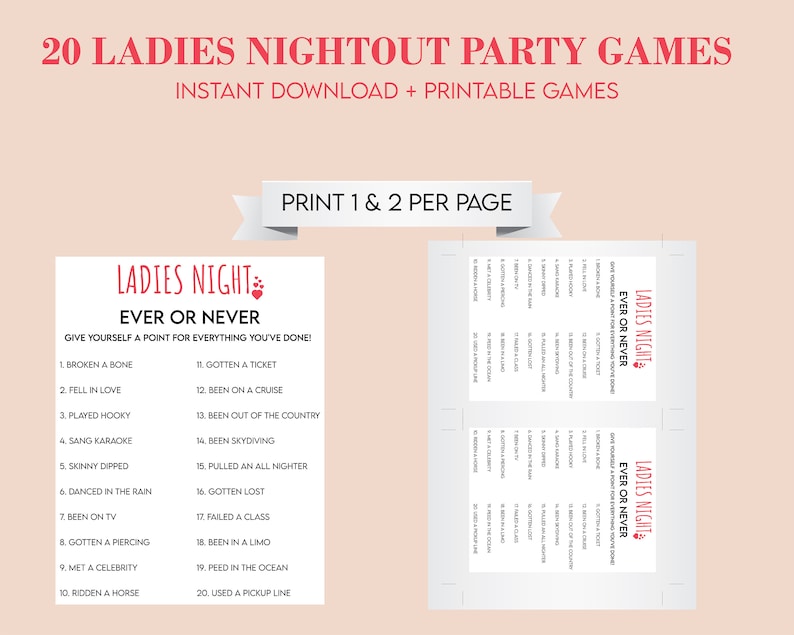 Ladies Night Games Ladies Night Out Games Ladies Night Party - Etsy