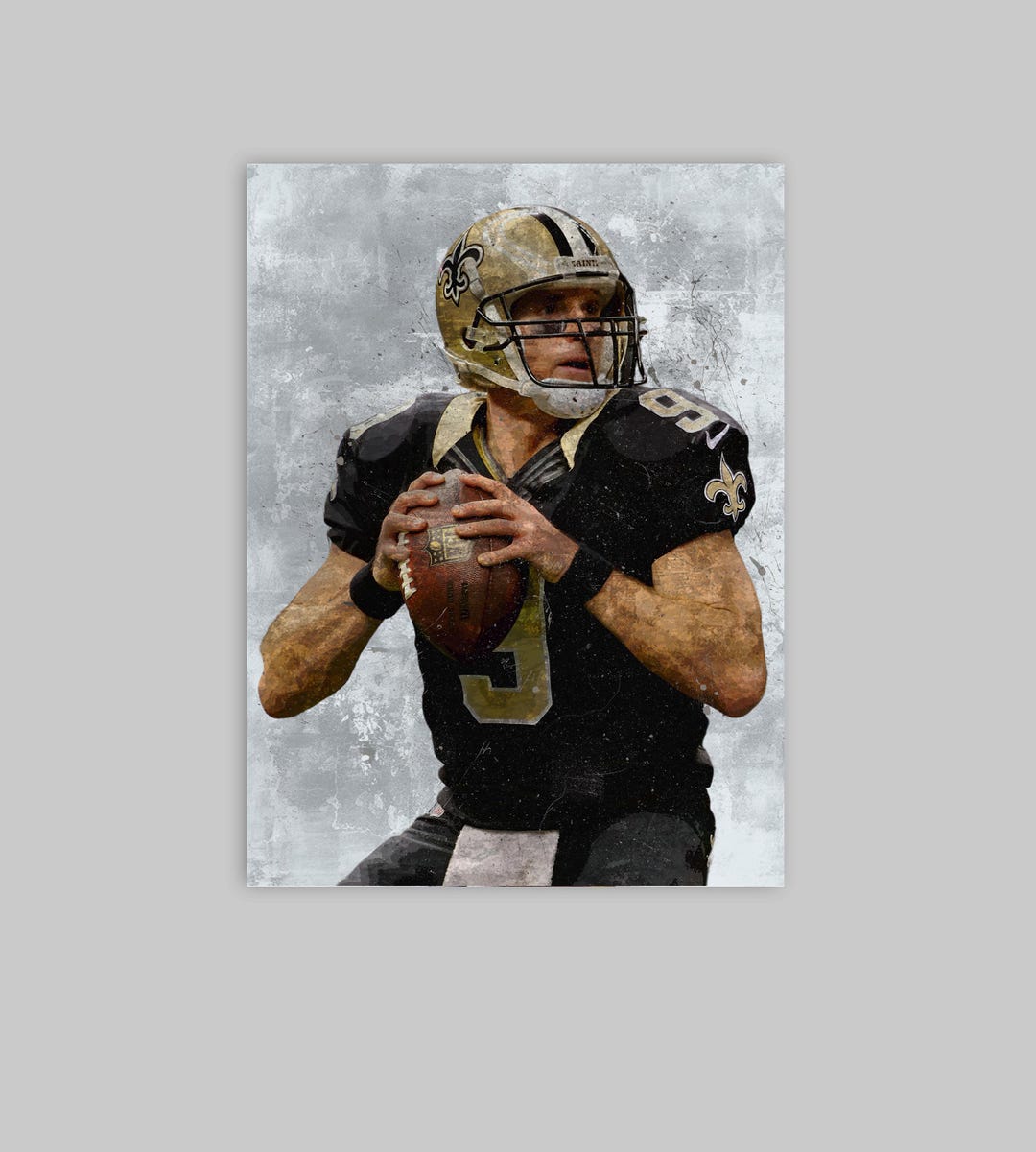 Drew Brees Poster, New Orleans Saints Canvas Print, NFL Wall Art, Brees ...