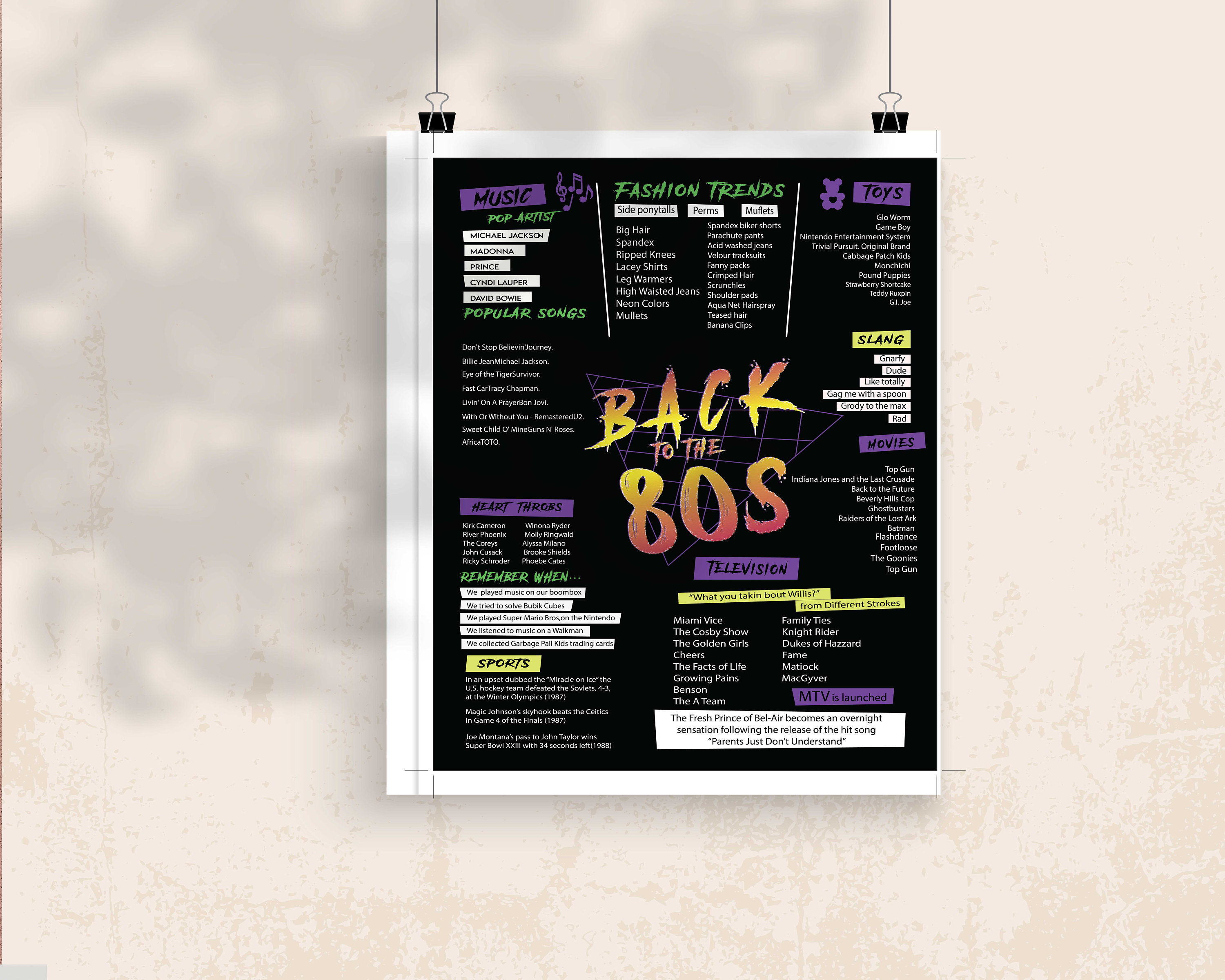 Back to the 80s, 80s Party Decoration, 80s PRINTABLE Poster, Eighties ...