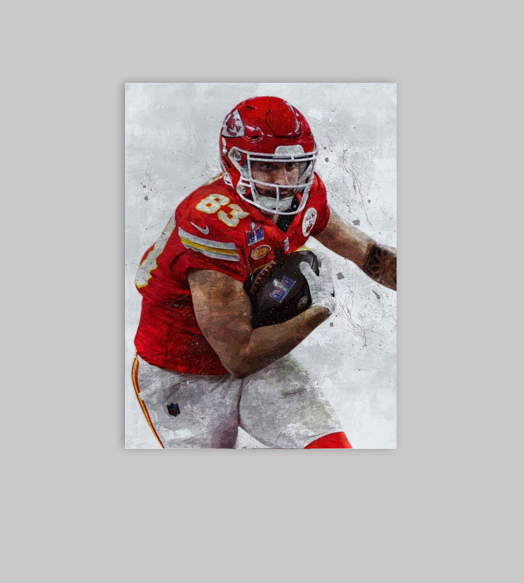 Gray Poster, Kansas City Chiefs Canvas Print, NFL Wall Art, Chiefs ...