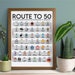 Road to 50 Printable Poster Route to 50 50th Birthday Gift - Etsy France