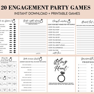 Engagement Party Games Bundle, Printable Engagement Games, Proposal ...
