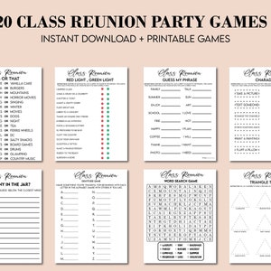 Class Reunion Games Bundle, High School Reunion Games, Reunion Ideas ...