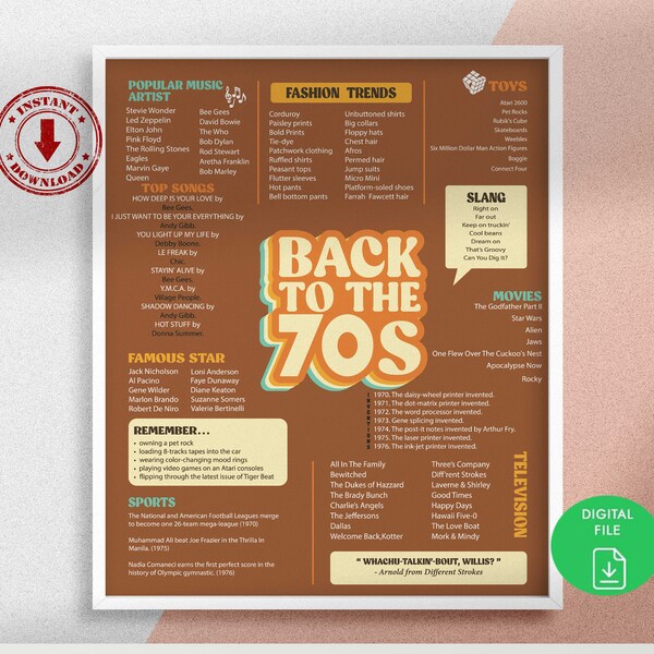 1970s Pop Culture - Etsy