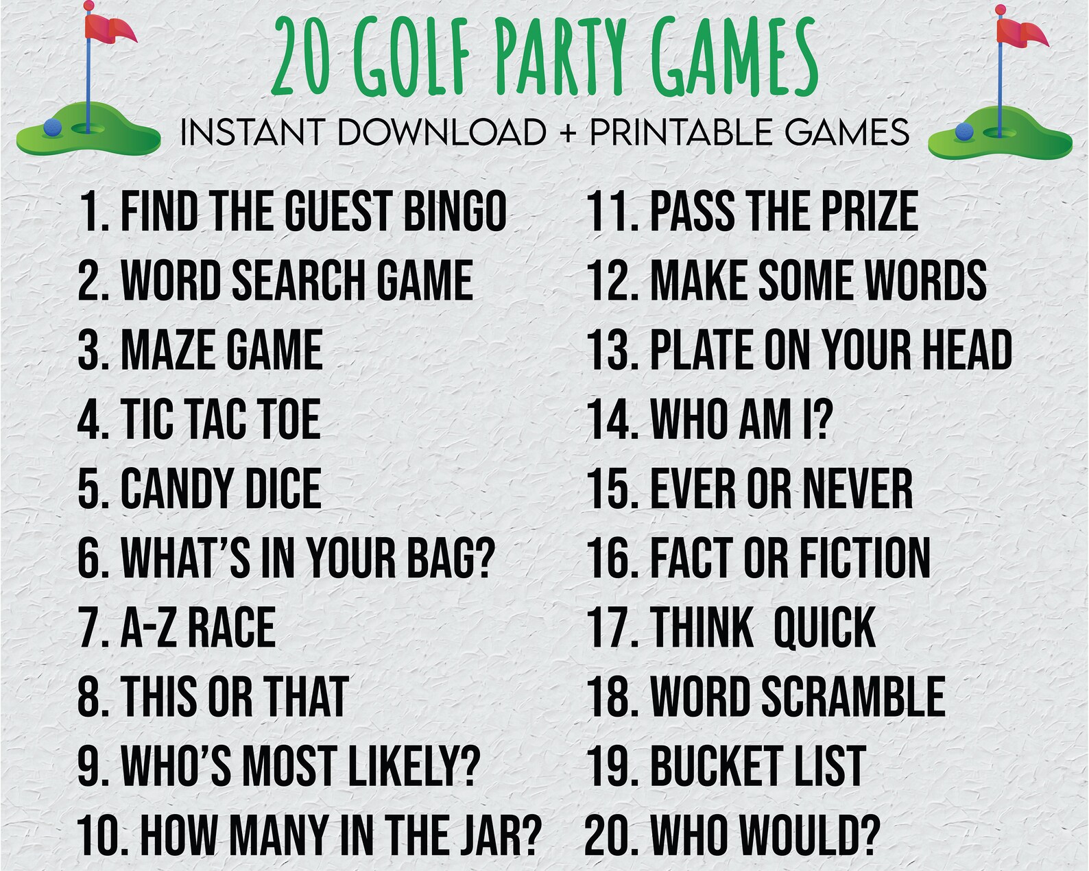 Golf Party Games, Golf Games, Golf Watch Party, Golf Themed Party, Golf ...