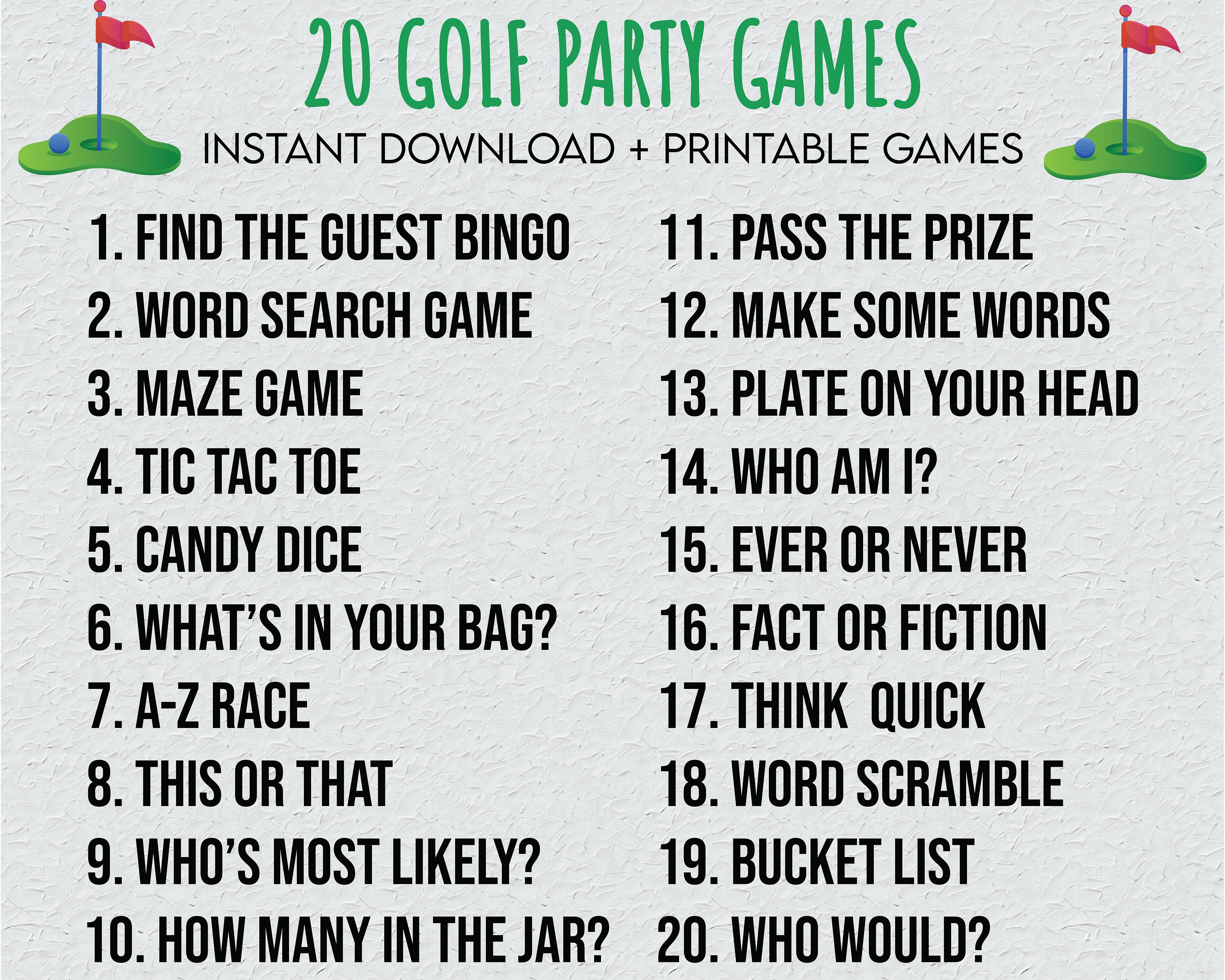 Golf Party Games, Golf Games, Golf Watch Party, Golf Themed Party, Golf ...