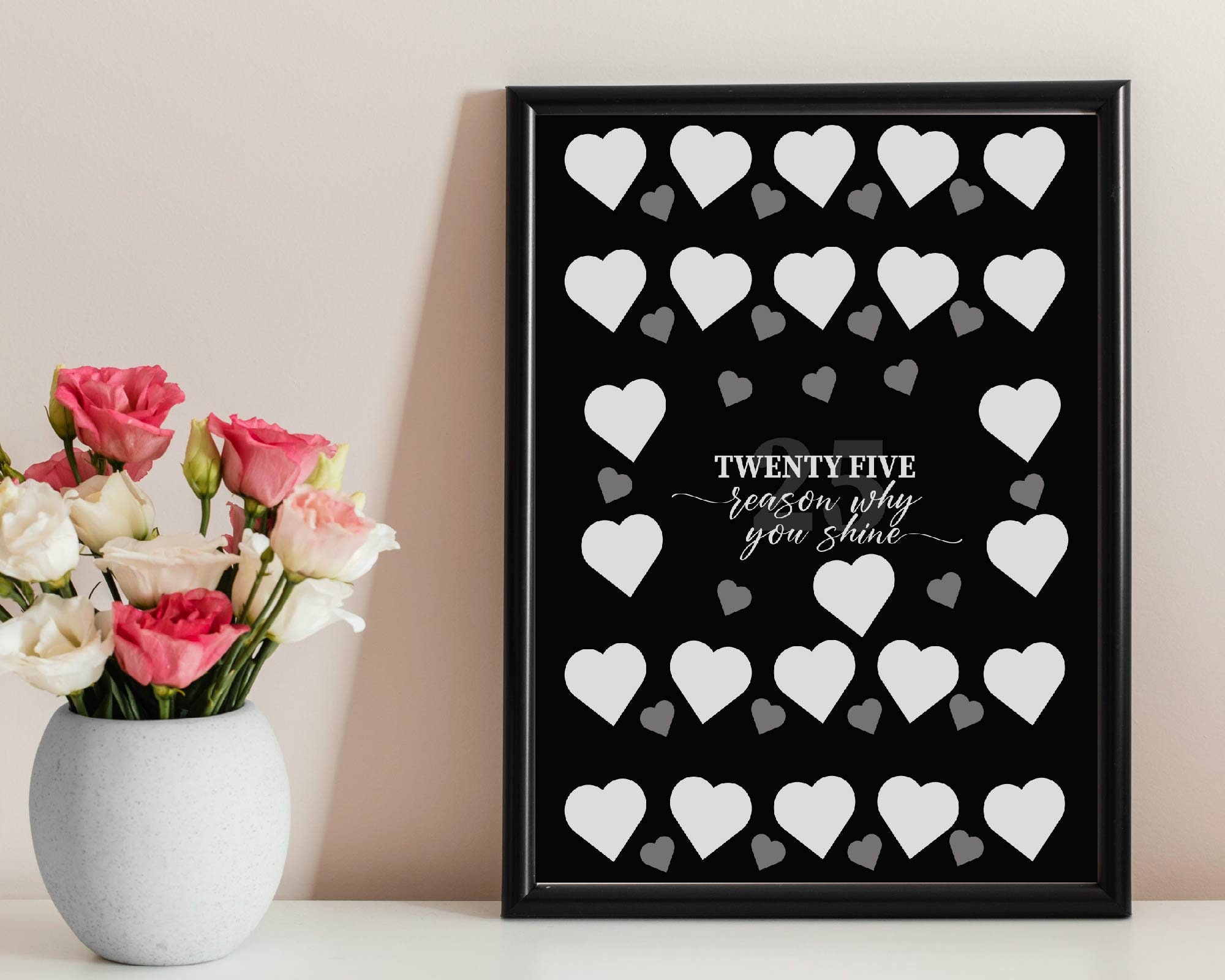 25 Things We Love About You Printable Poster, 25th Birthday Party ...