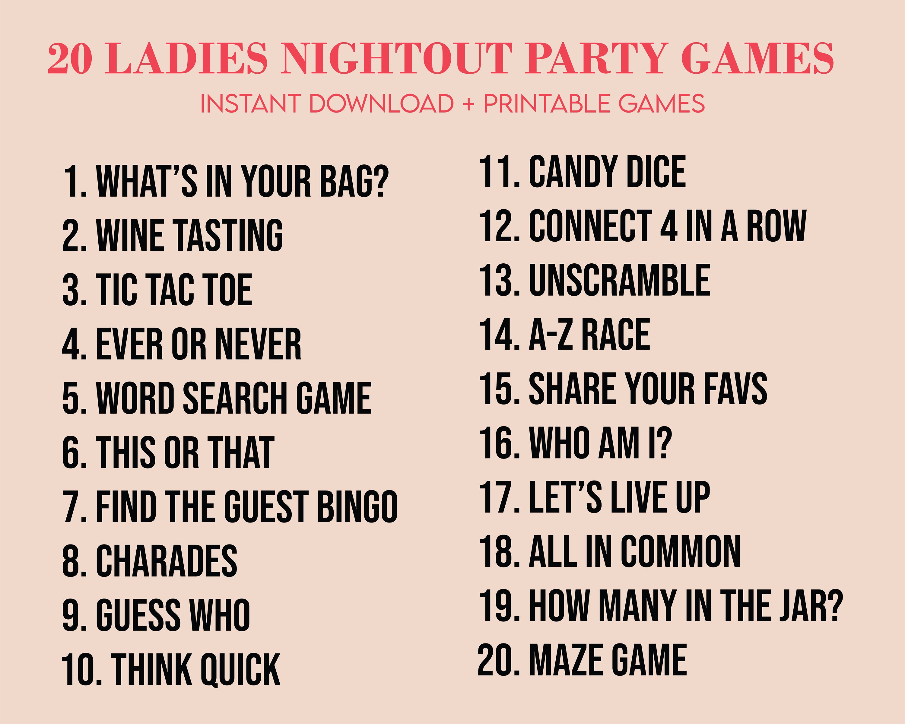 Ladies Night Games, Ladies Night Out Games, Ladies Night Party Games ...