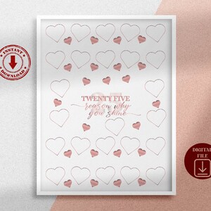25 Things We Love About You Printable, 25th Birthday Party Decorations ...