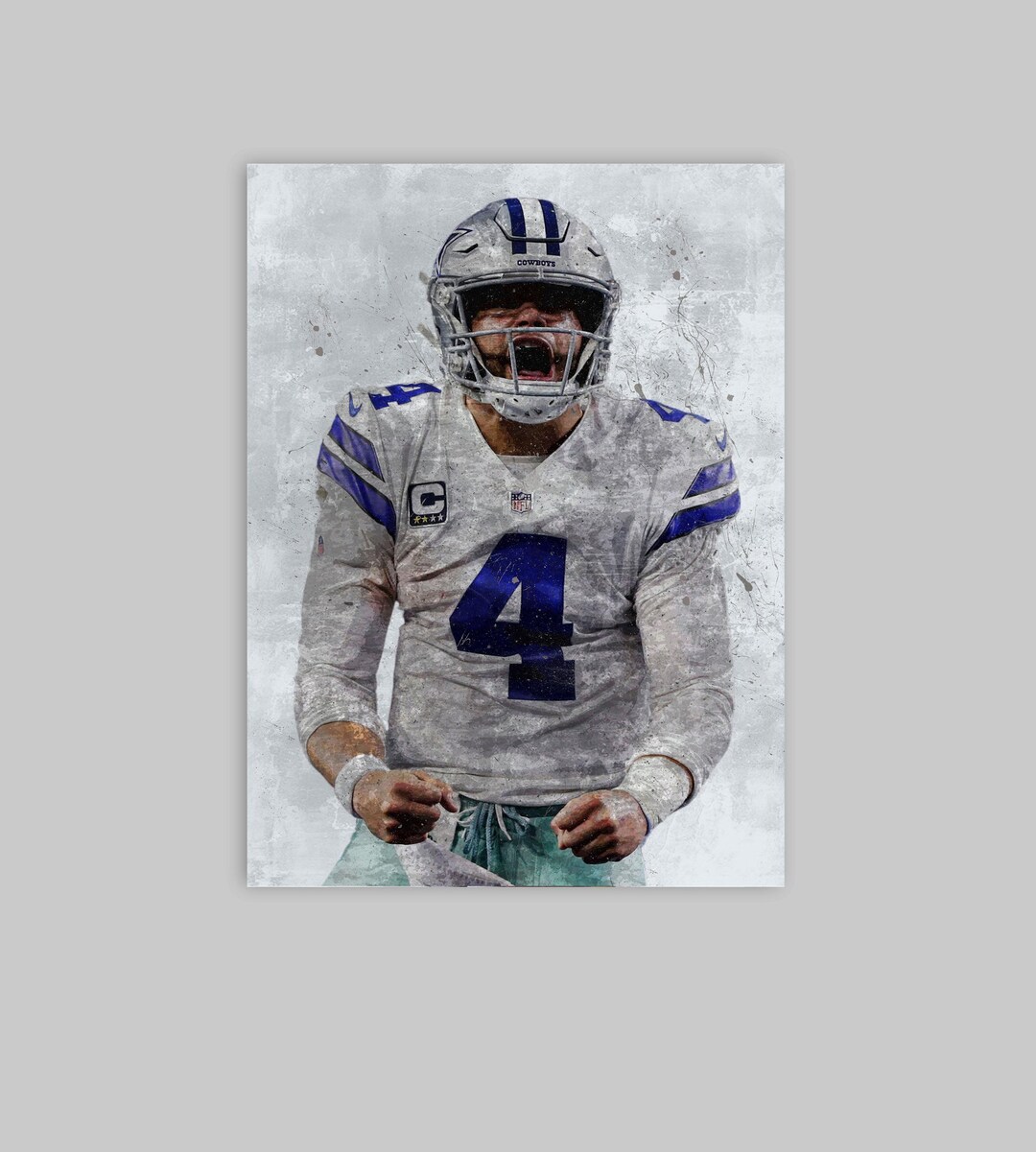 Dak Prescott Poster, Dallas Cowboys Canvas Print, NFL Wall Art ...