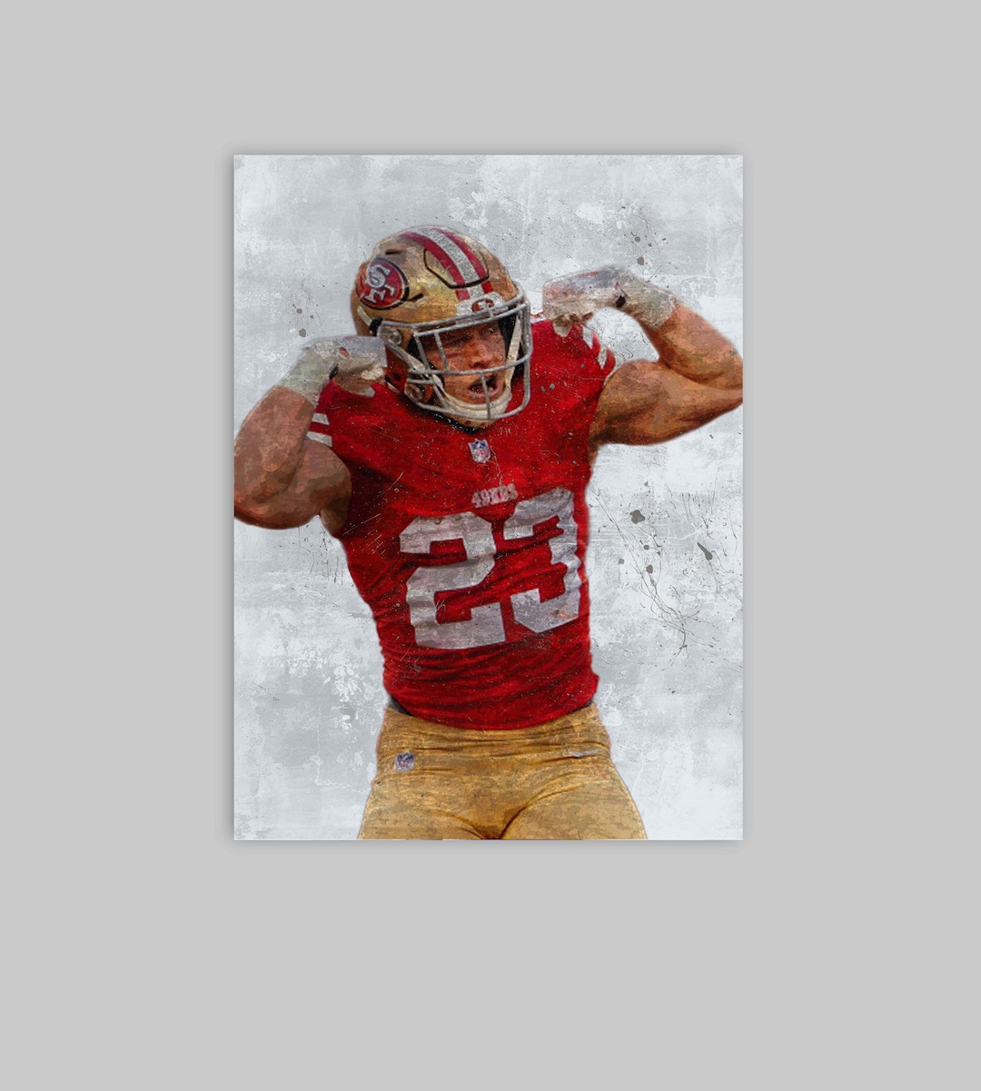 Christian Mccaffrey Poster, San Francisco 49ers Canvas Print, NFL Wall ...