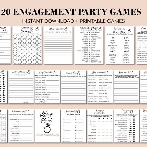 Engagement Party Games - Etsy