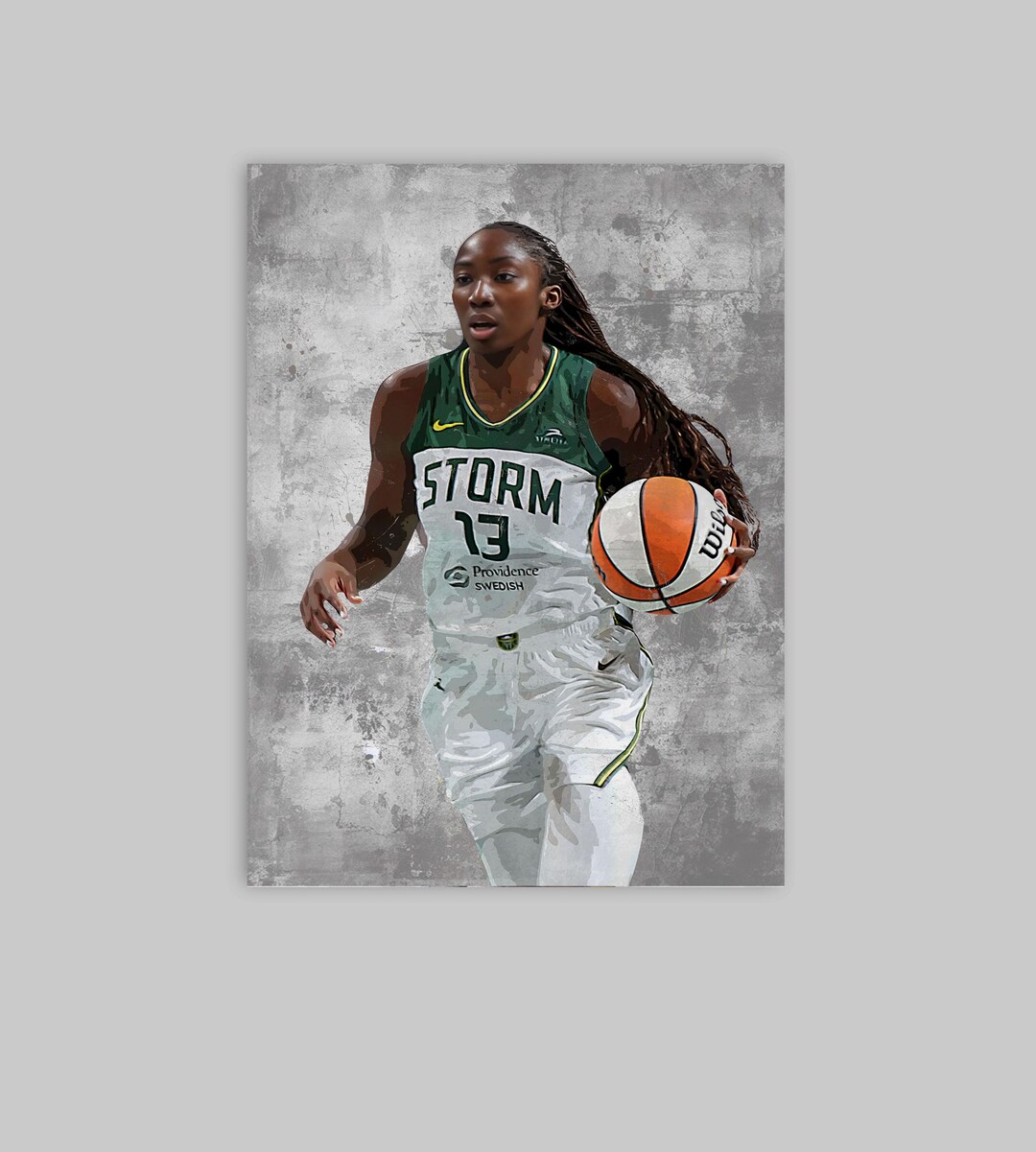 Ezi Magbegor Poster, Seattle Storm Star Canvas, WNBA Wall Art, Magbegor ...